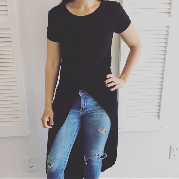 Tops | Black High Low Tee | Poshmark